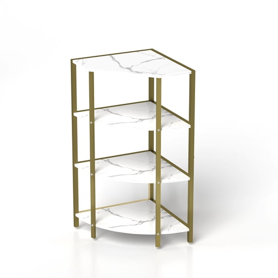4-Tier Corner Open Shelf,Bookcase Freestanding Shelving Unit,Plant ...