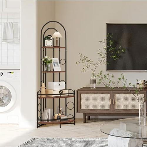 4-Tier Corner Shelf Corner Bookshelf Bookcase Storage Shelves with ...