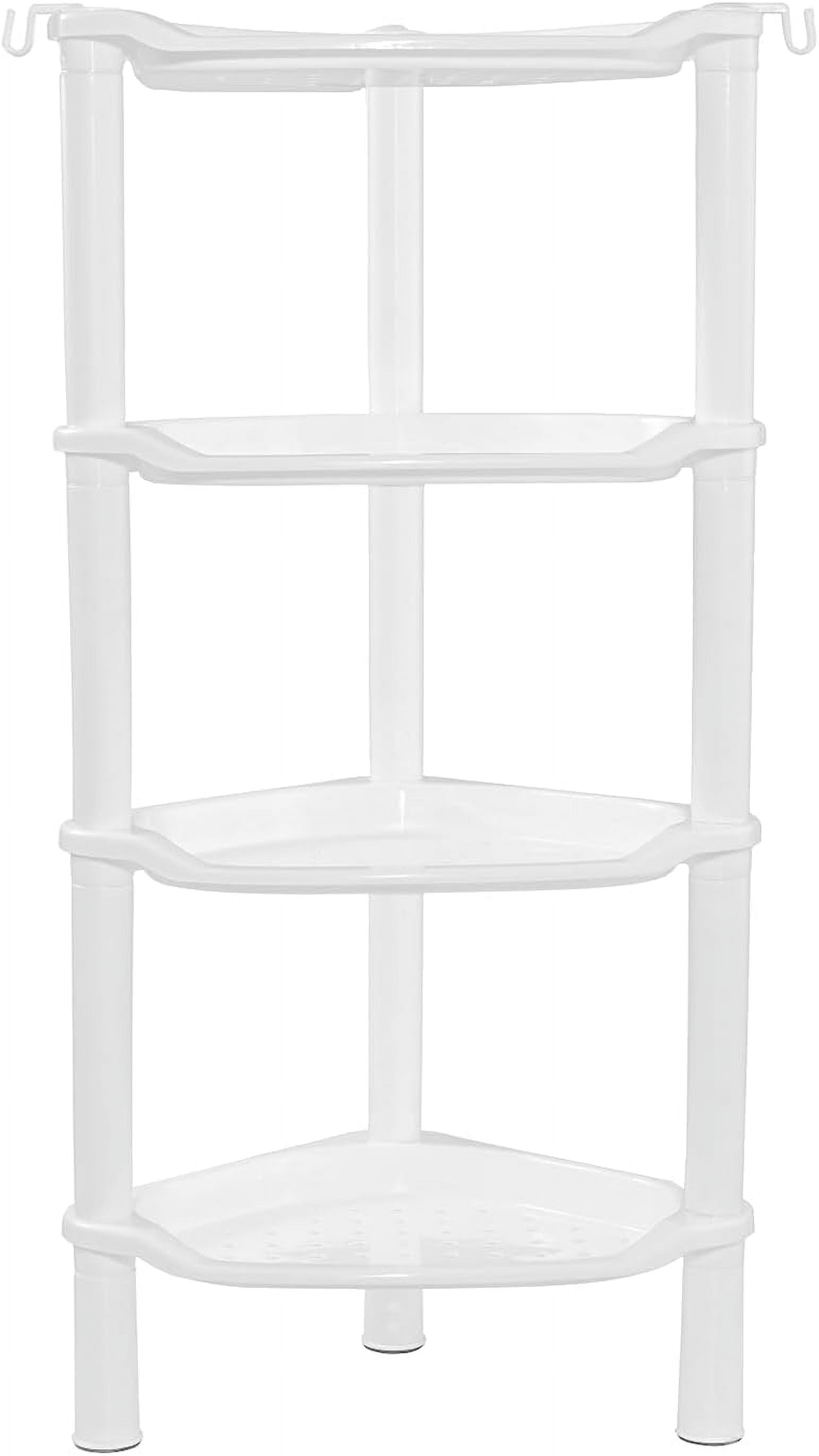 4 Tier Corner Shower Caddy, Rustproof, Plastic Shower Organizer for ...
