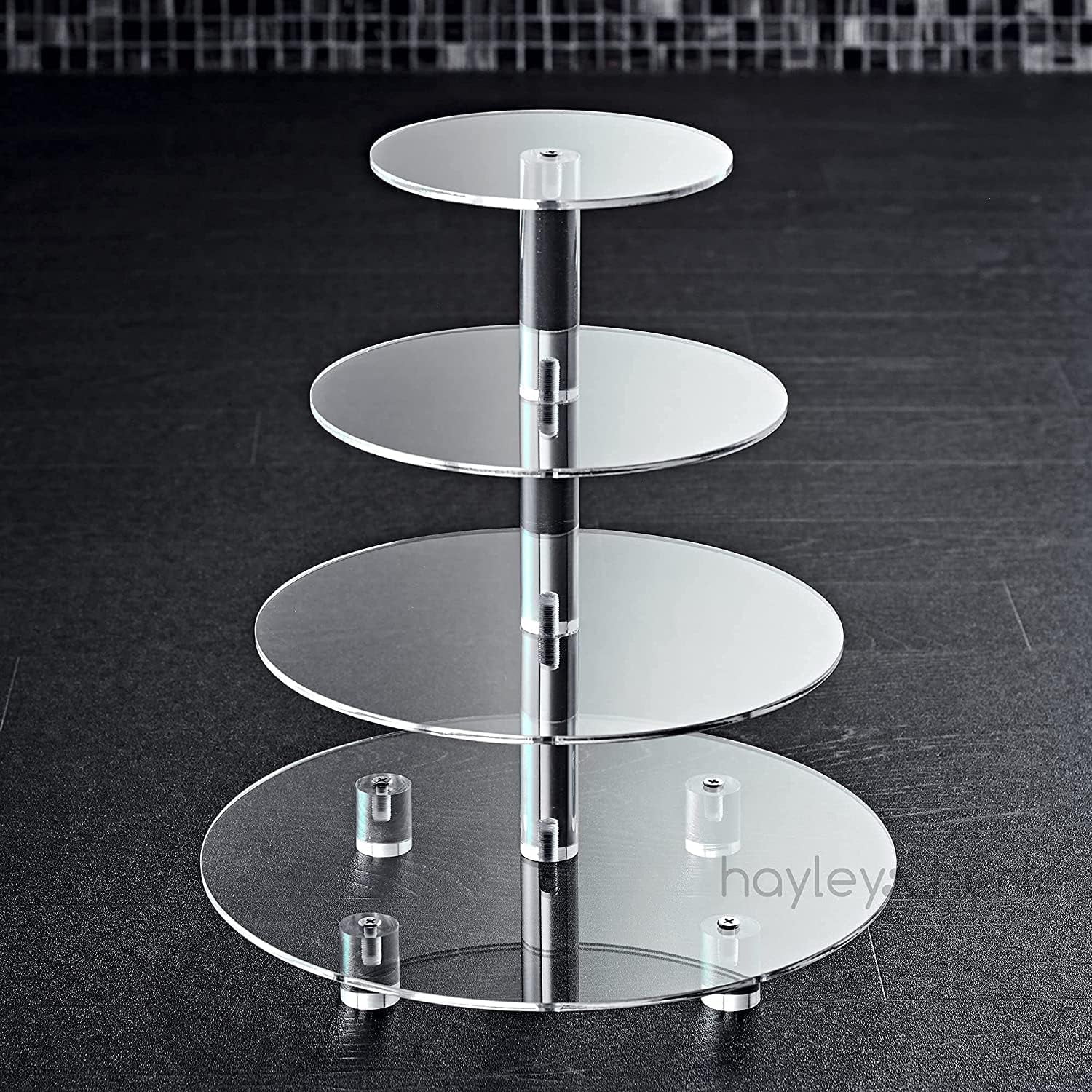 4 Tier Cupcake Stand, Round Acrylic Cupcake Tower, Multi Tiered Cake ...