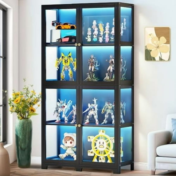 4 Tier Curio Display Case (65") – Acrylic Door, Transparent Design ...