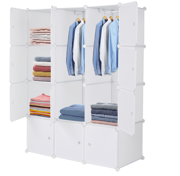 4-Tier DIY Modular Cube Storage - 12-Cube Wire Shelf Organizer with 2 ...