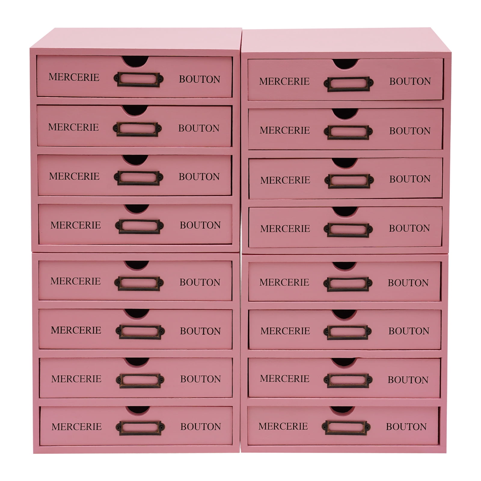 4-Tier Desktop 16 Slots Storage Box, Wooden Storage Drawer Organizer ...
