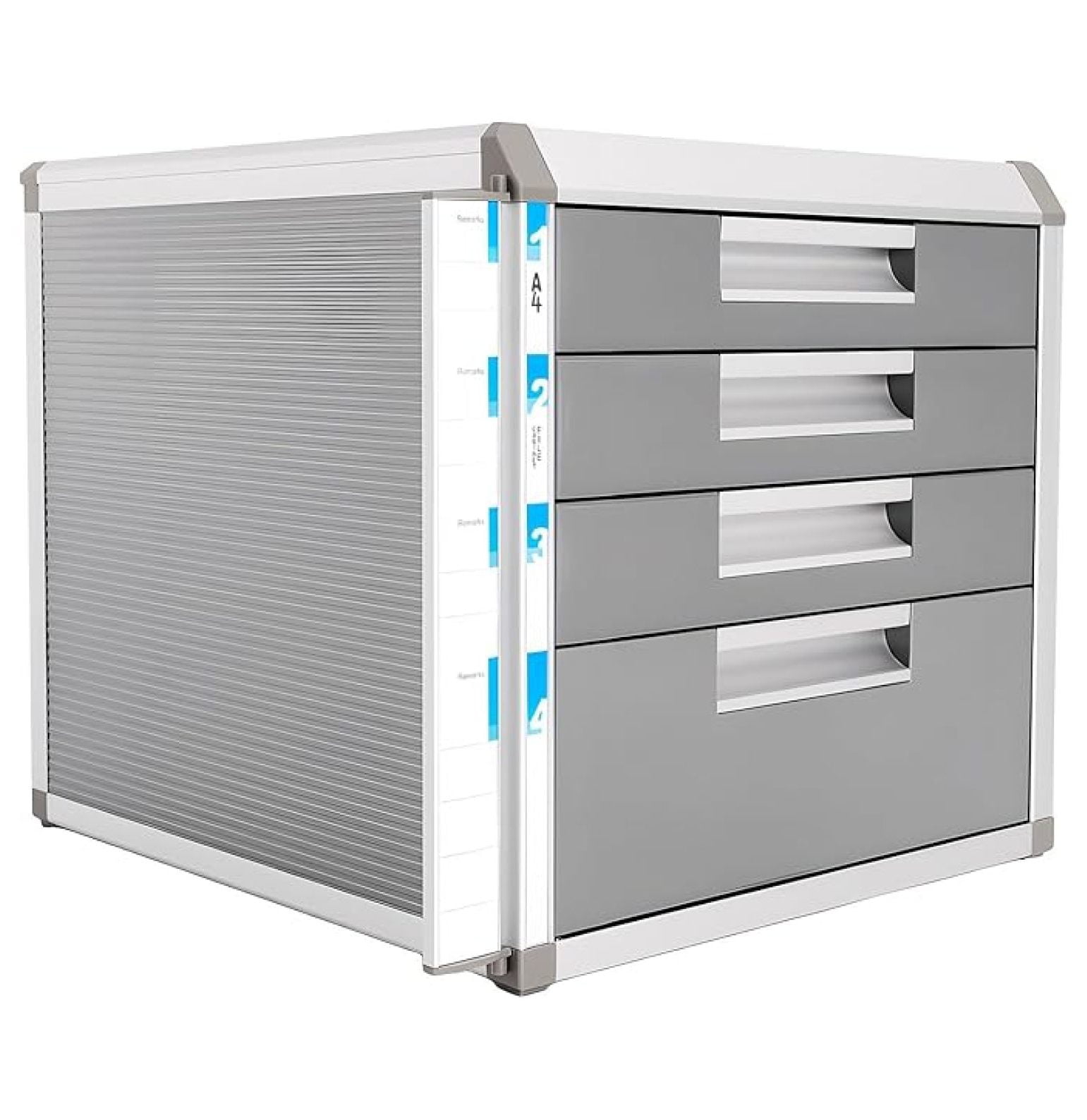 4 Tier Desktop Drawer Organizer Metal Desktop Storage Cabinet with ...