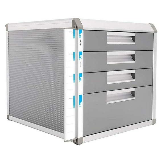 4 Tier Desktop Drawer Organizer Metal Desktop Storage Cabinet with ...