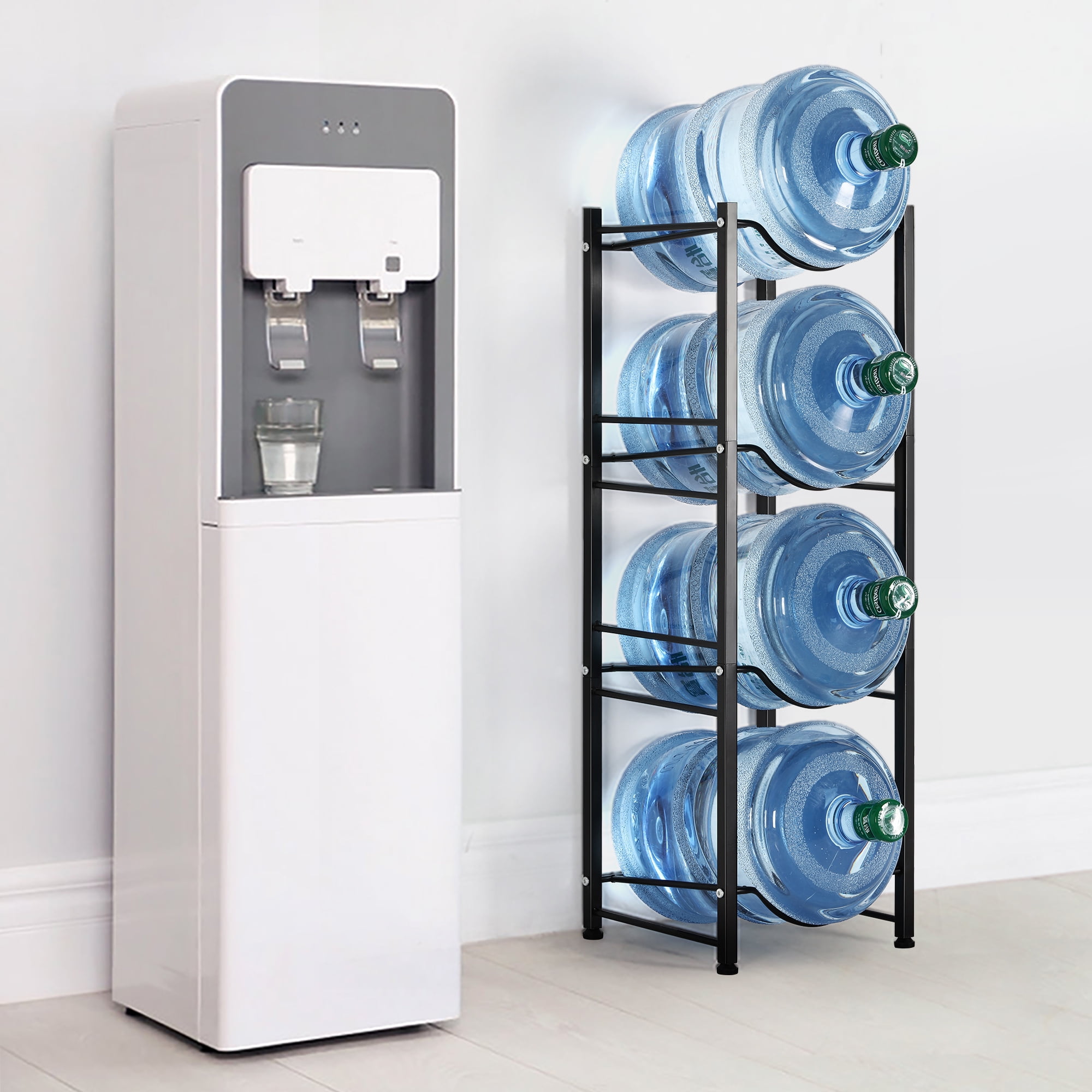 4-Tier Detachable Water Jug Rack – Space-Saving 5-Gallon Holder for ...