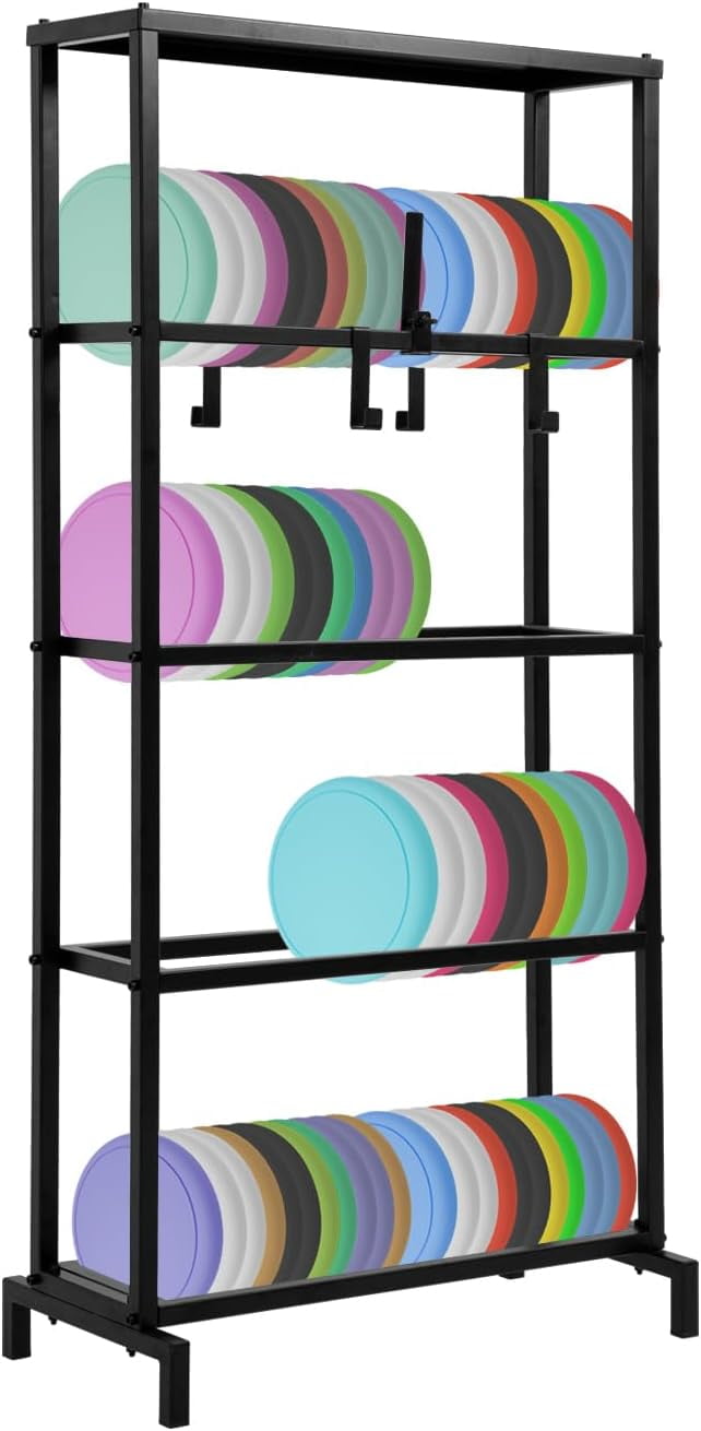 4 Tier Disc Golf Storage Rack, Disc Golf Rack Storage Organizer with ...