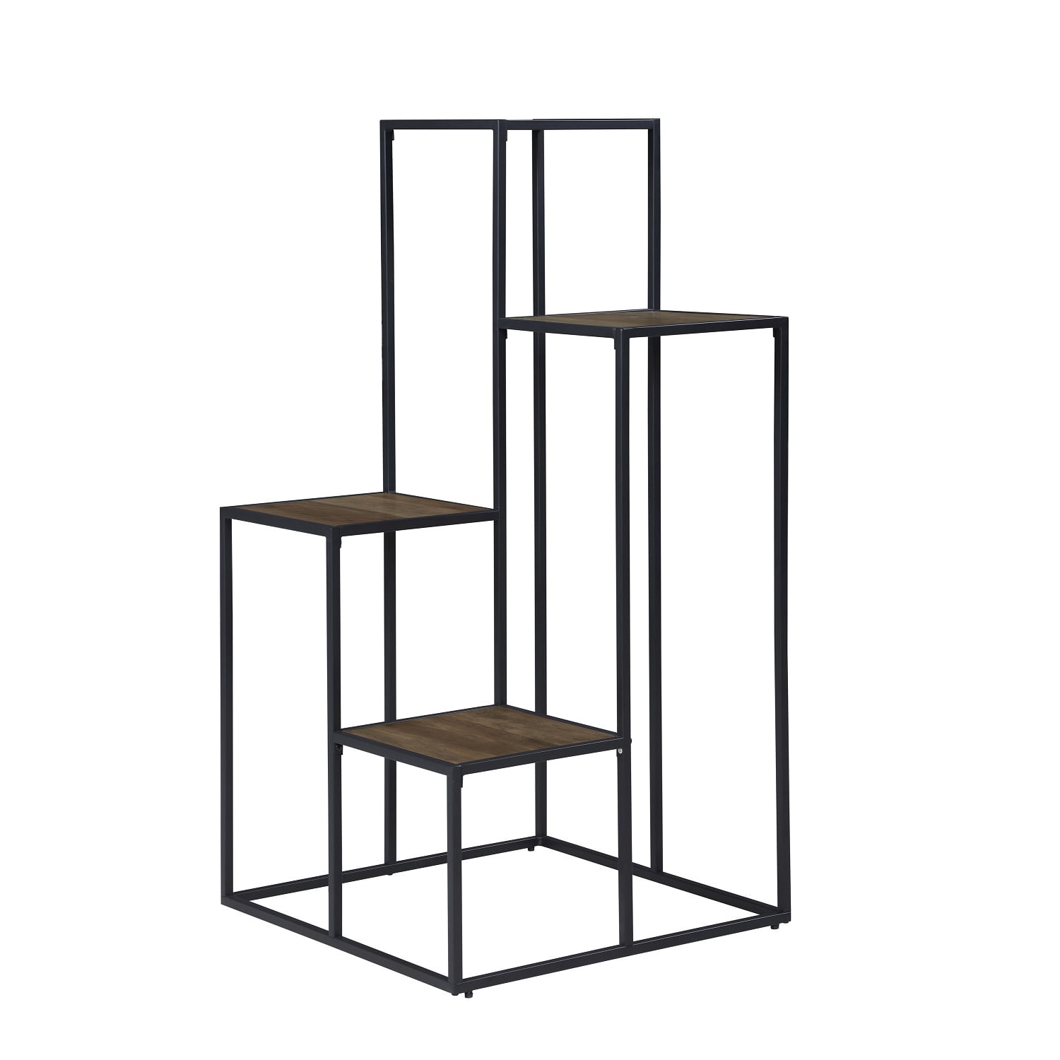 4-Tier Display Shelf in Black and Rustic Brown - Walmart.com