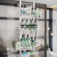 4 Tier Over the Door Shower Caddy, Hanging Shower Caddy with 22 Hooks ...