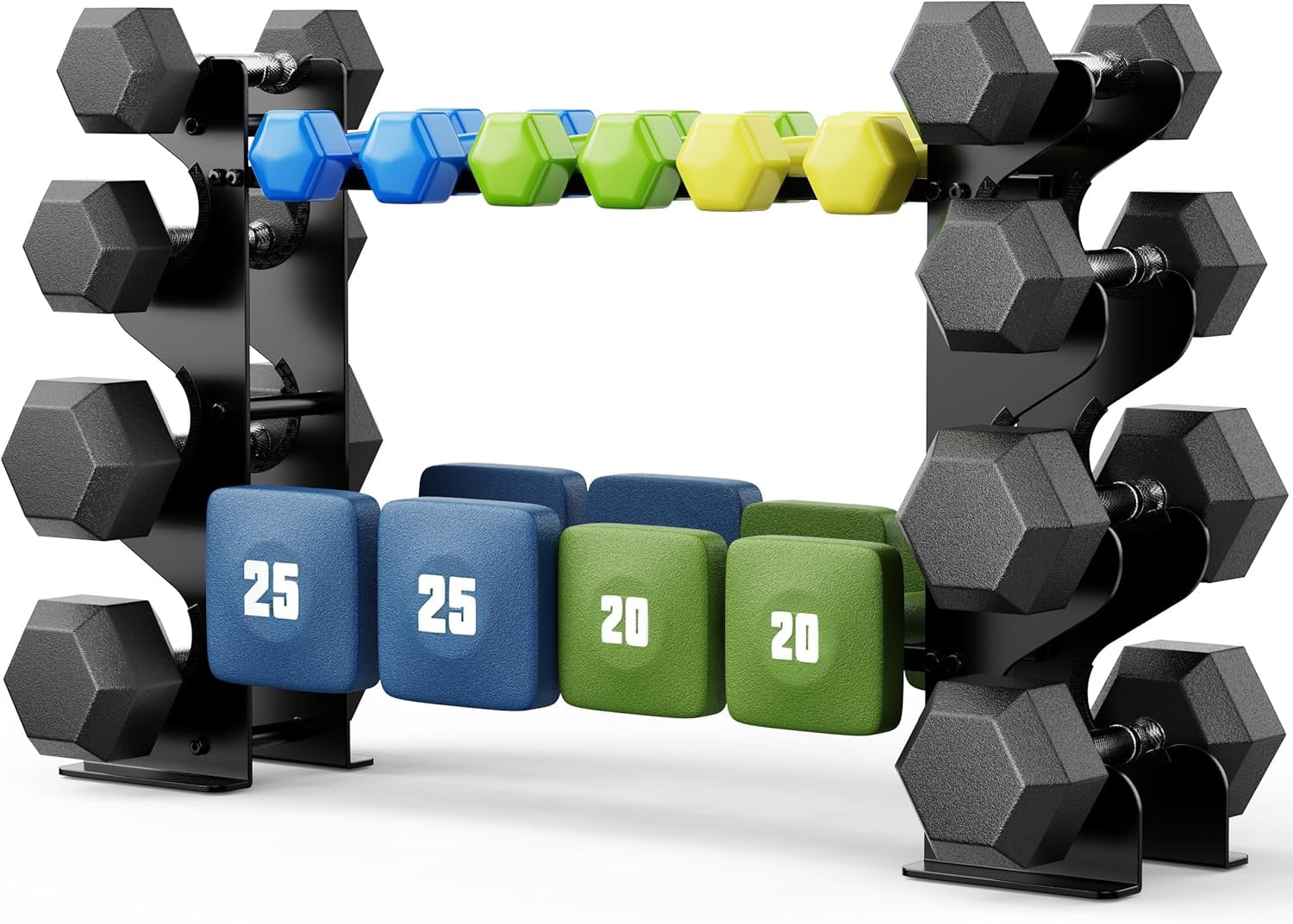 4-Tier Dumbbell Rack Stand for Gym: Rack Only Holder for Dumbbells ...