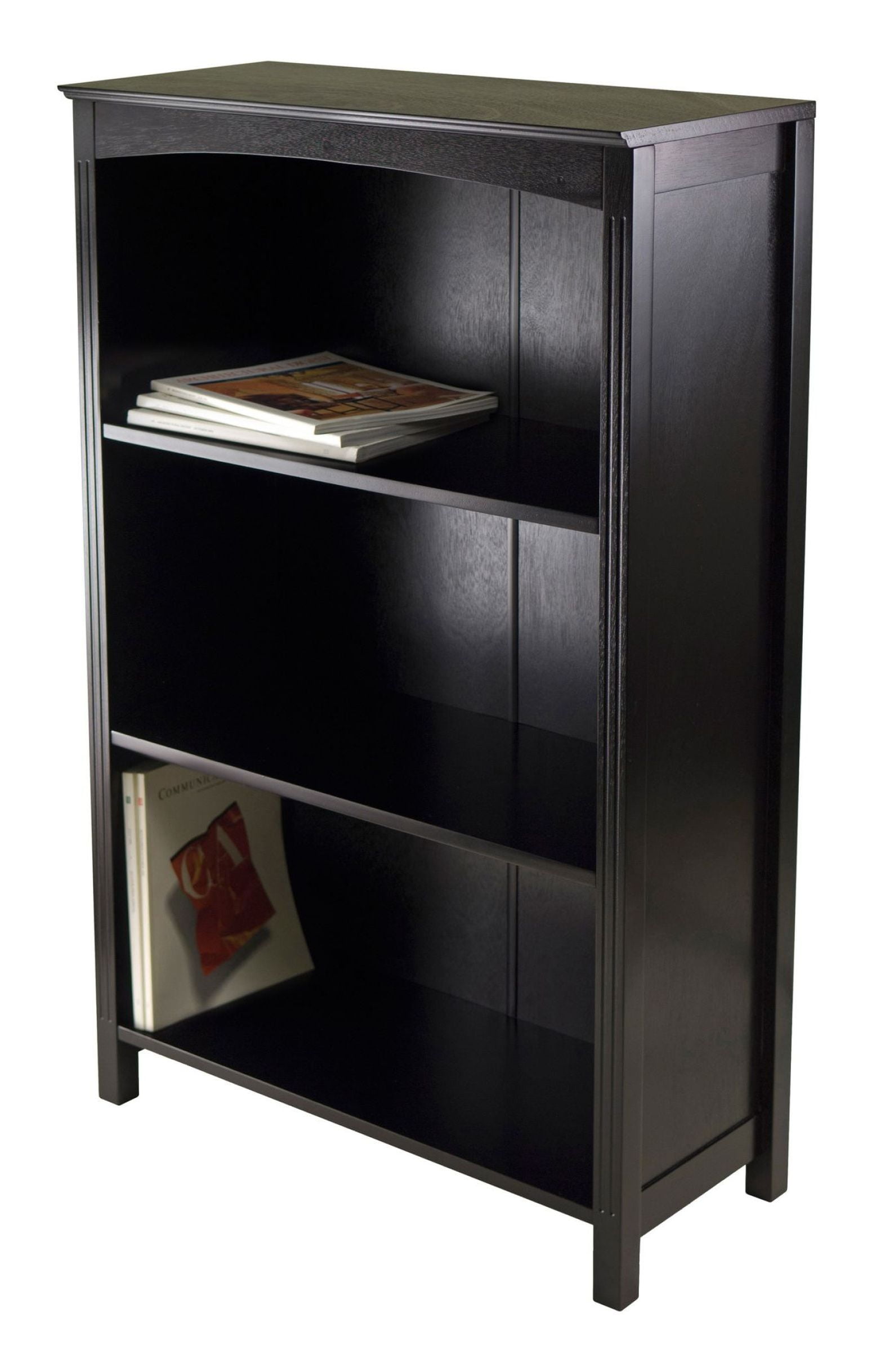 4-Tier Espresso Storage Shelf - Bookcase, Display Rack - 26"W x 11.8"D ...