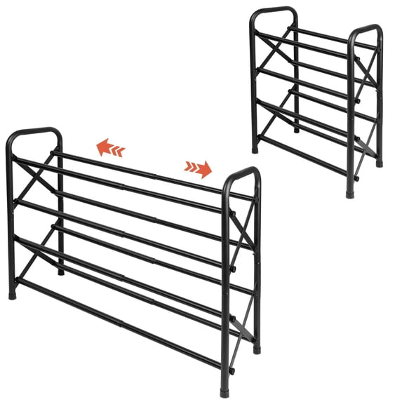 4-Tier Expandable Shoe Rack, Adjustable Metal Shoe Rack for Front Door ...