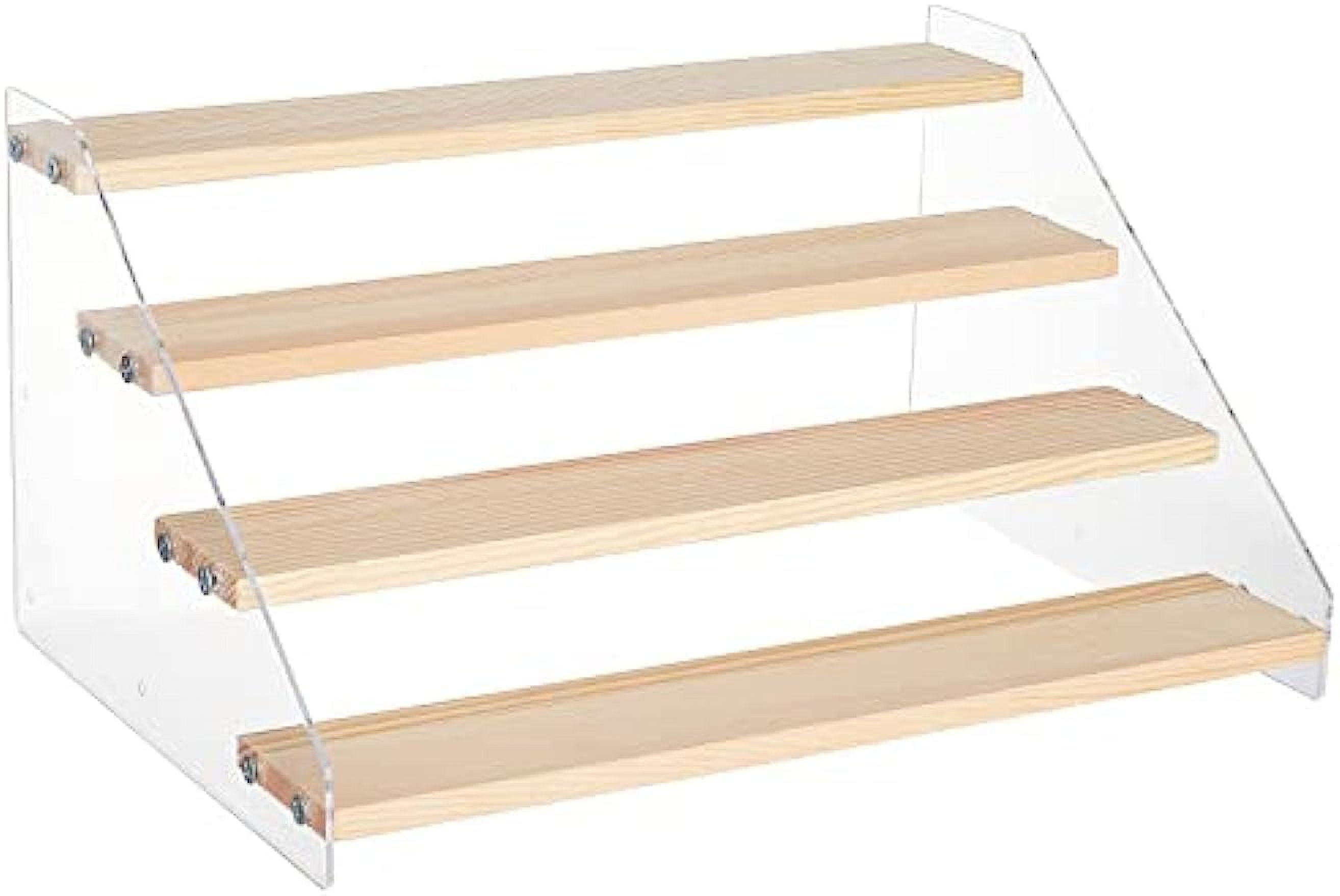 4 Tier Figure Display Stand Wood Display Stand Display Shelf Riser ...