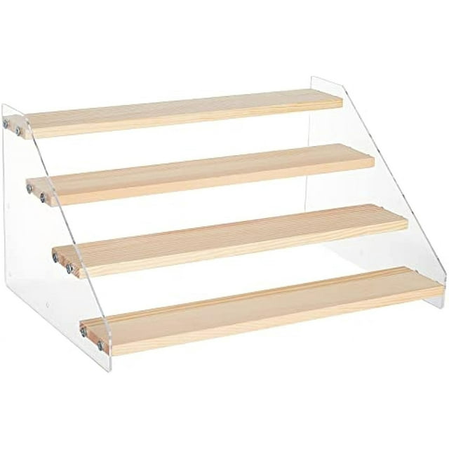 4 Tier Figure Display Stand Wood Display Stand Display Shelf Riser ...