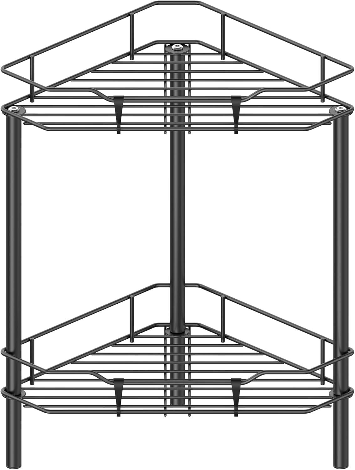 4 Tier Floor Standing Corner Shower Caddy Organizer Shelf with Hooks ...