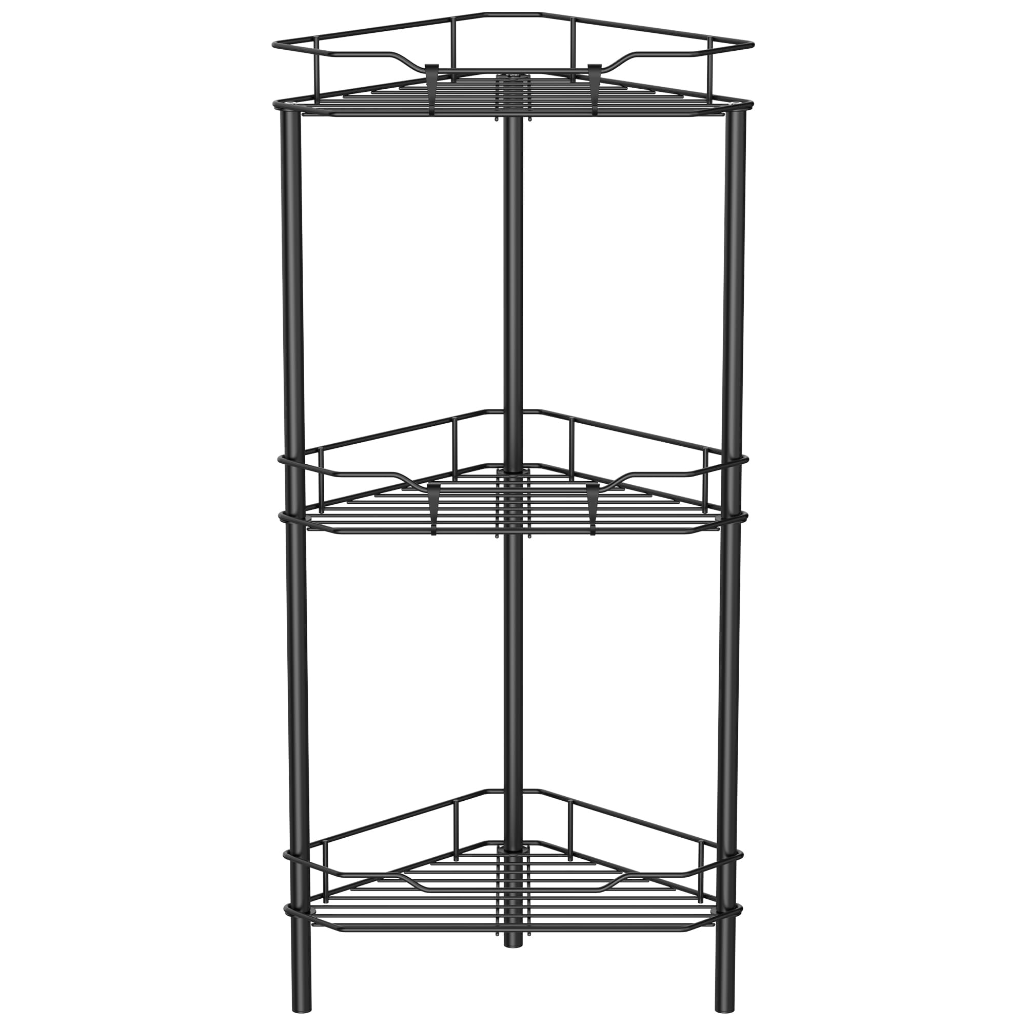 4 Tier Floor Standing Corner Shower Caddy Organizer with Hooks ...