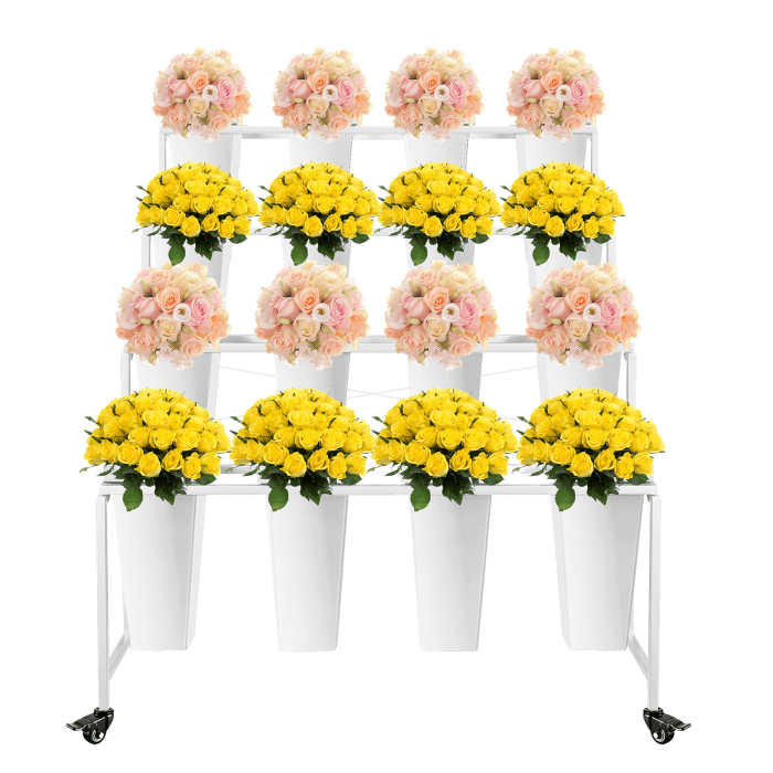 4-Tier Flower Stand Display with Buckets-Large Load-Bearing, Seal ...