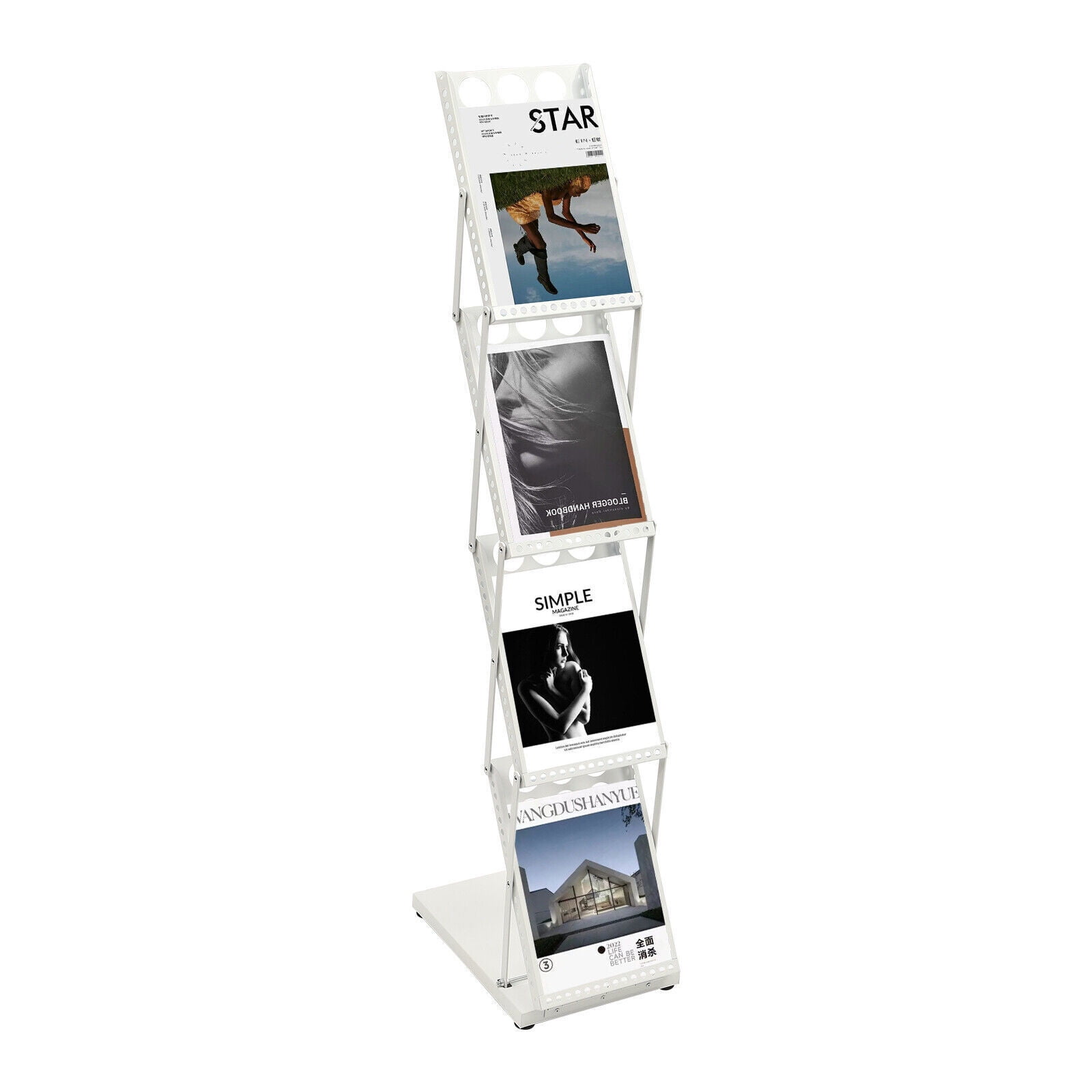 Walmart 4-Tier Metal Office Shelf, Portable A4 Brochure Holder ...