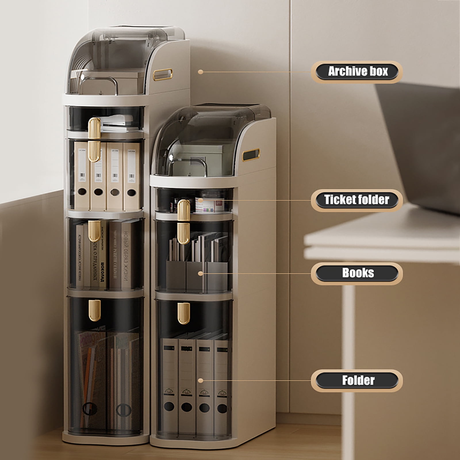 4-Tier Free Standing Narrow Slim Organizer Cabinets Bathroom Drawers ...