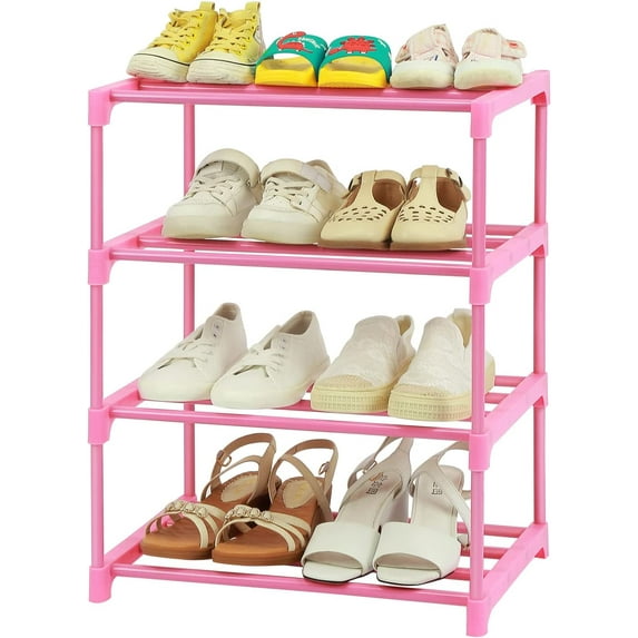 4-Tier Free Standing Shoe Racks for 6-8 Pairs Shoe Storage,Kids Shoe ...