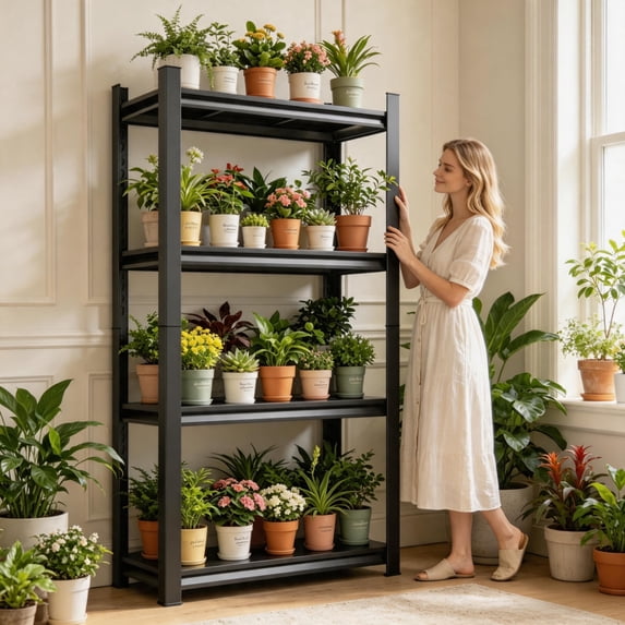 4-Tier FreeStanding Green Plant Storage Rack, Indoor*Outdoor Universal ...