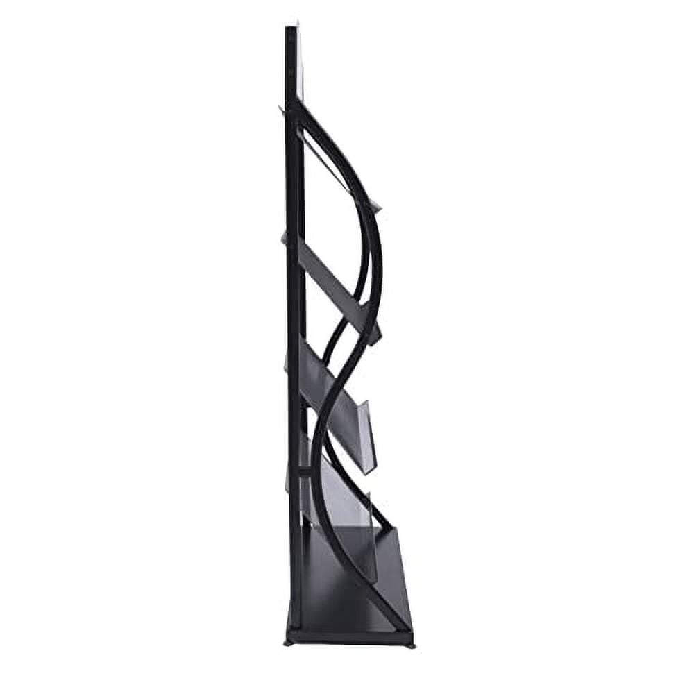 4 Tier-Freestanding Magazine Rack - Floor Standing Metal Magazine ...