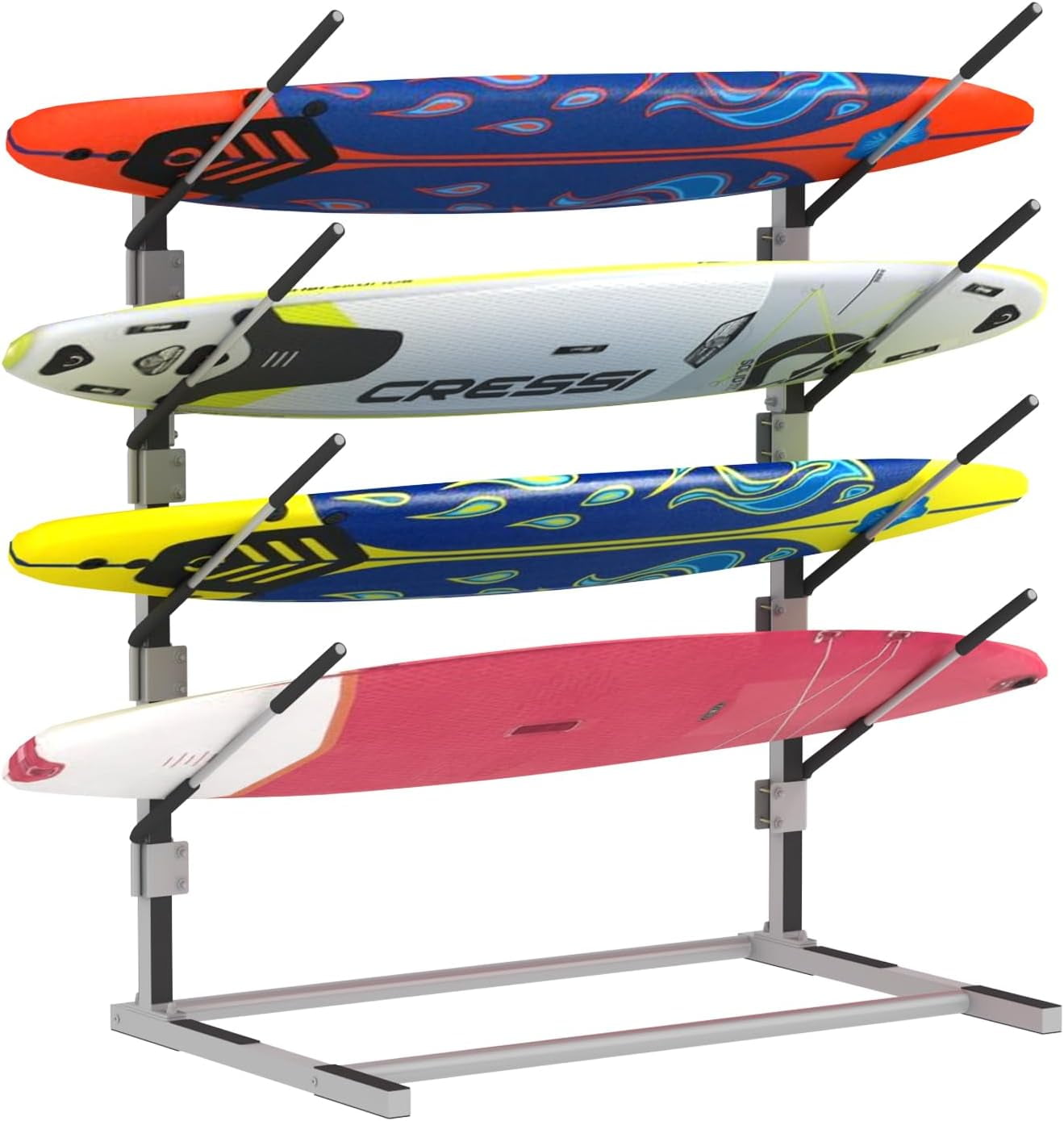 4-Tier Freestanding Surfboard Rack, Watersport Kayak and SUP Rack with ...
