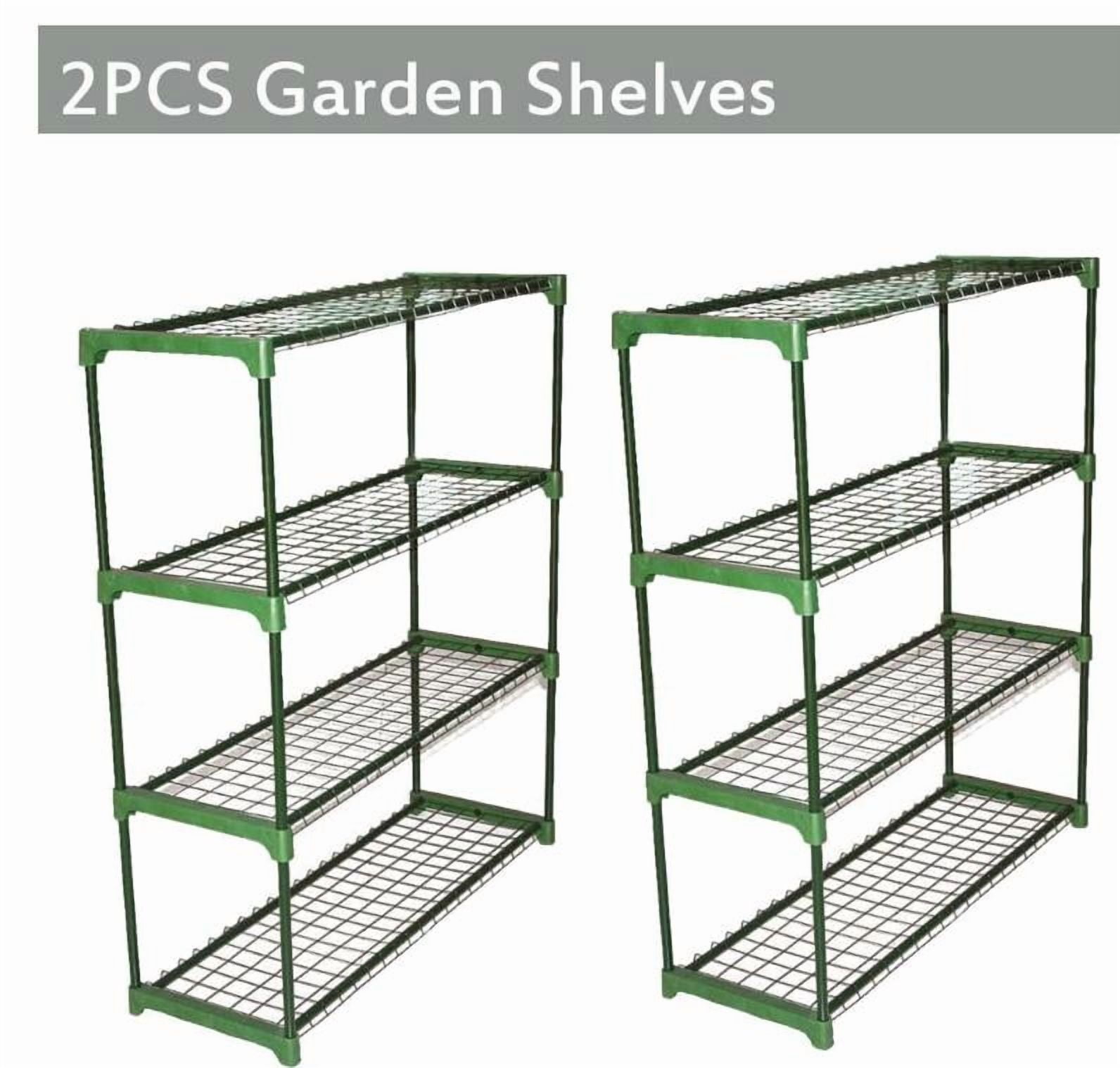 4 Tier Garden Greenhouse Steel Staging Shelving Plant Stand Garden ...
