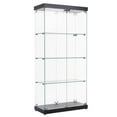 4-Tier Glass Display Cabinet, Double Door Glass Cabinet, Four ...