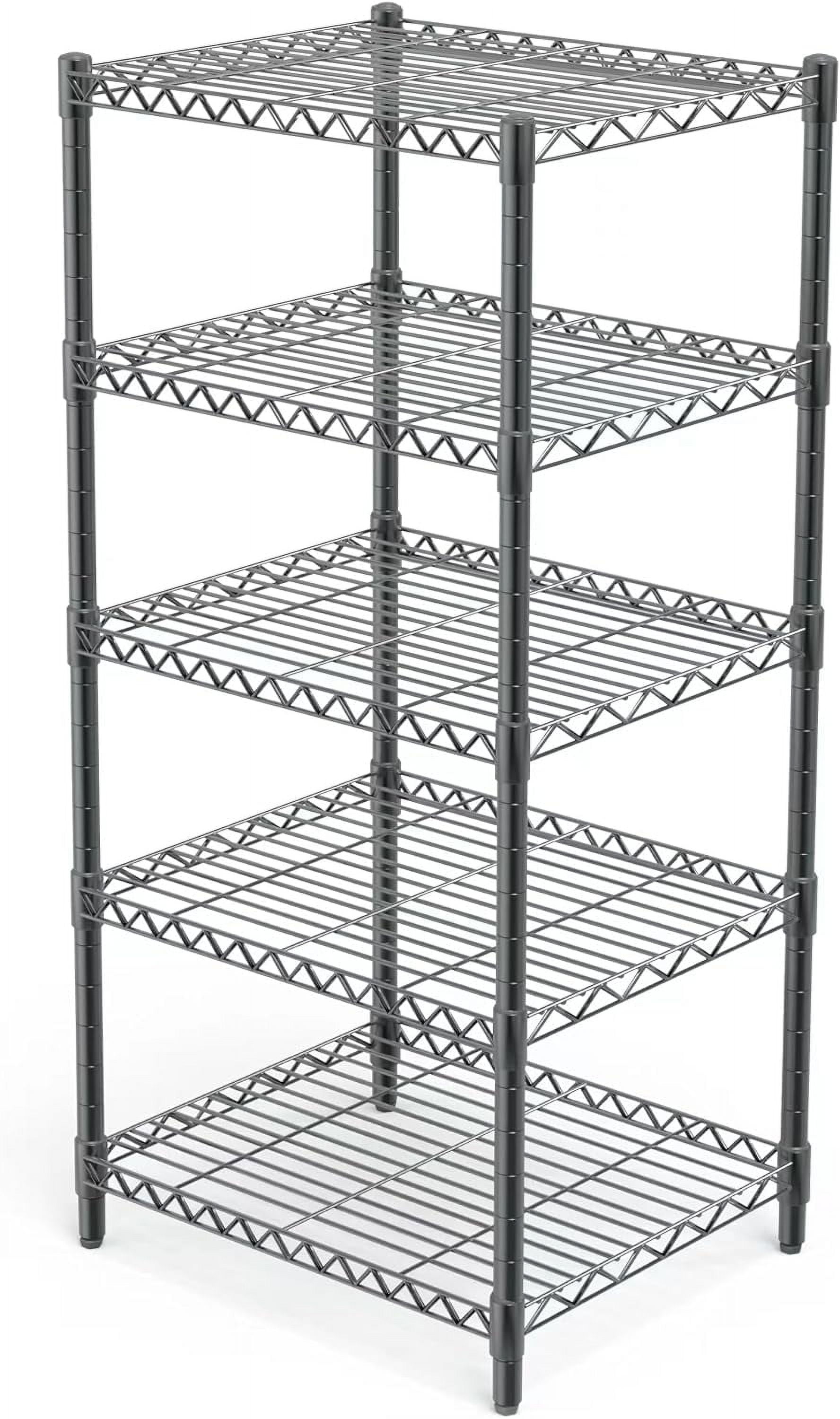4 Tier Grey Storage Racks and Shelving - Heavy Steel Material Pantry ...