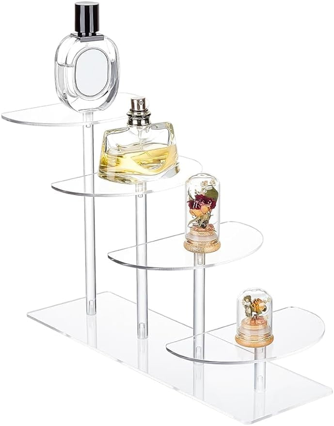 4 Tier Half Round Acrylic Display Riser Clear Acrylic Display Holders ...