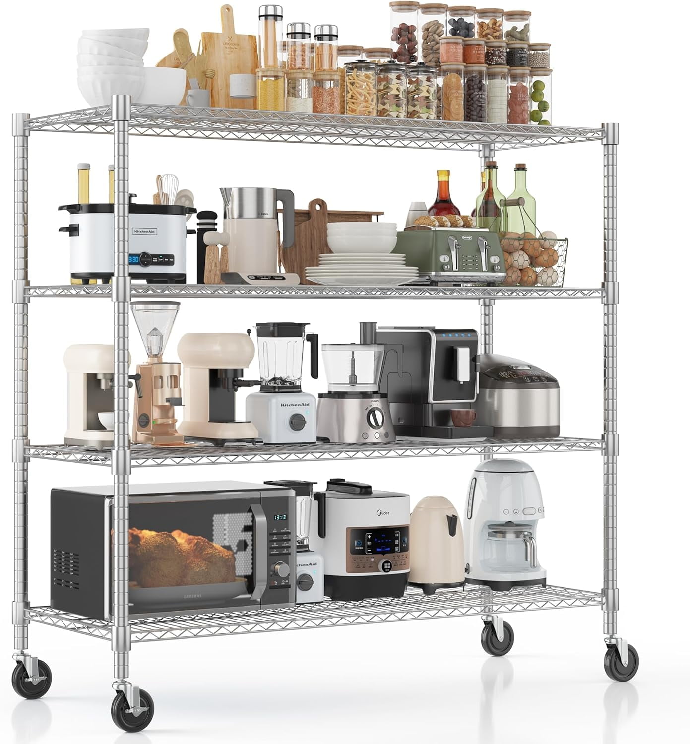 4 Tier Heavy Duty Metal Shelves for Storage Storage Racks and Shelving ...