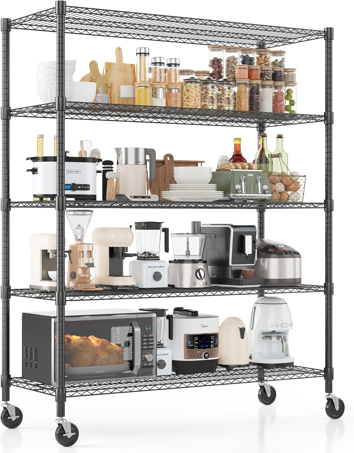 4 Tier Heavy Duty Metal Shelves for Storage Storage Racks and Shelving ...