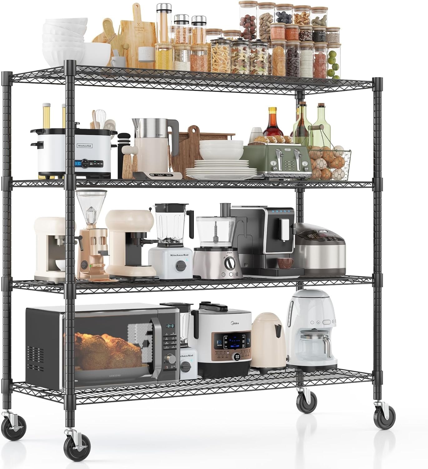 4 Tier Heavy Duty Metal Shelves for Storage Storage Racks and Shelving ...