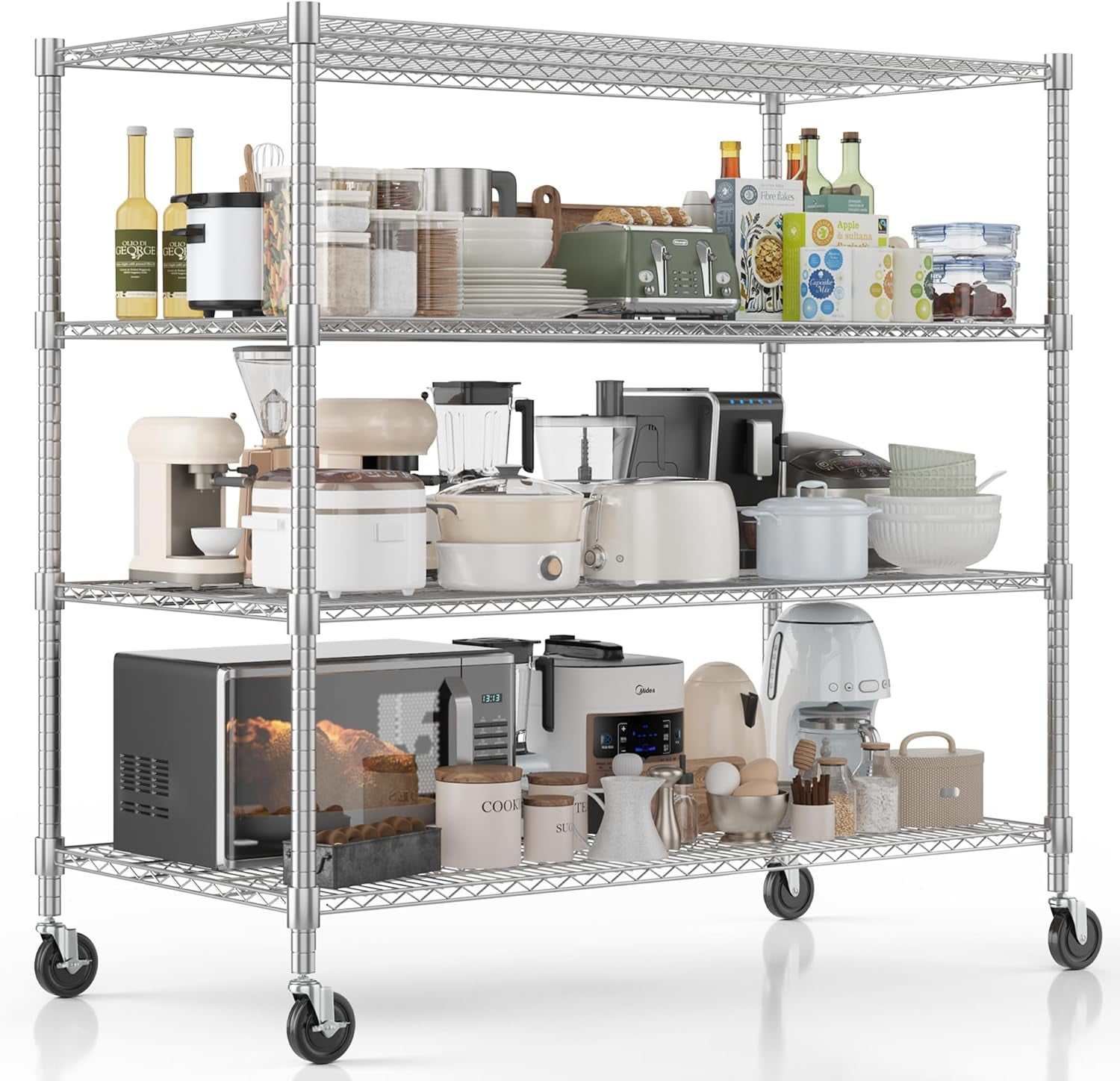 4 Tier Heavy Duty Metal Shelves for Storage Storage Racks and Shelving ...