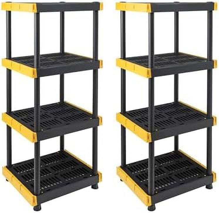 4-Tier Heavy Duty Plastic Storage Shelving Unit, 100lbs/shelf (55”H x ...