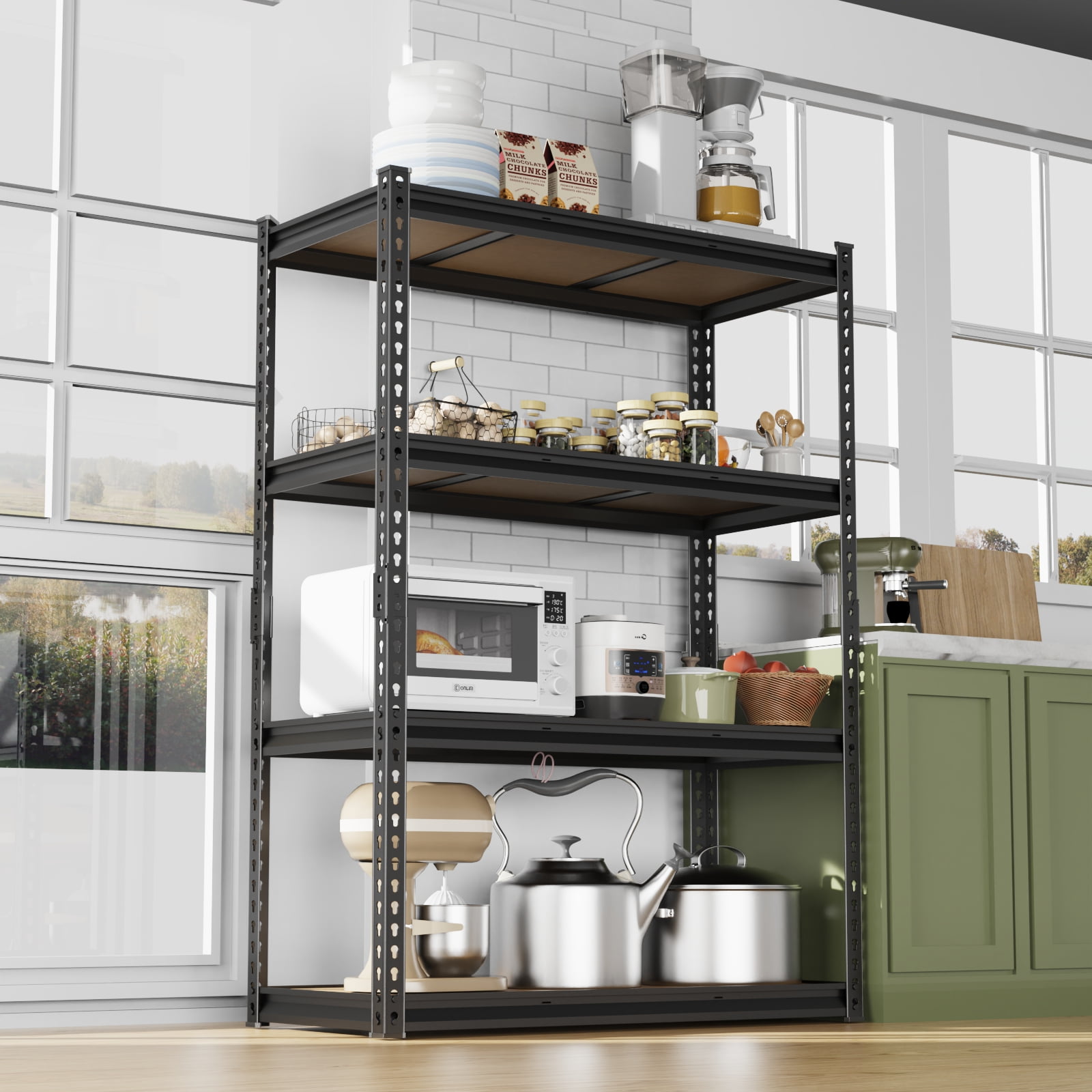 4-Tier Heavy Duty Shelving Unit, 48" Wide Adjustable Storage Rack ...