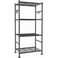 4-Tier Heavy-Duty Storage Shelves with Hooks, Large Capacity Organizer ...
