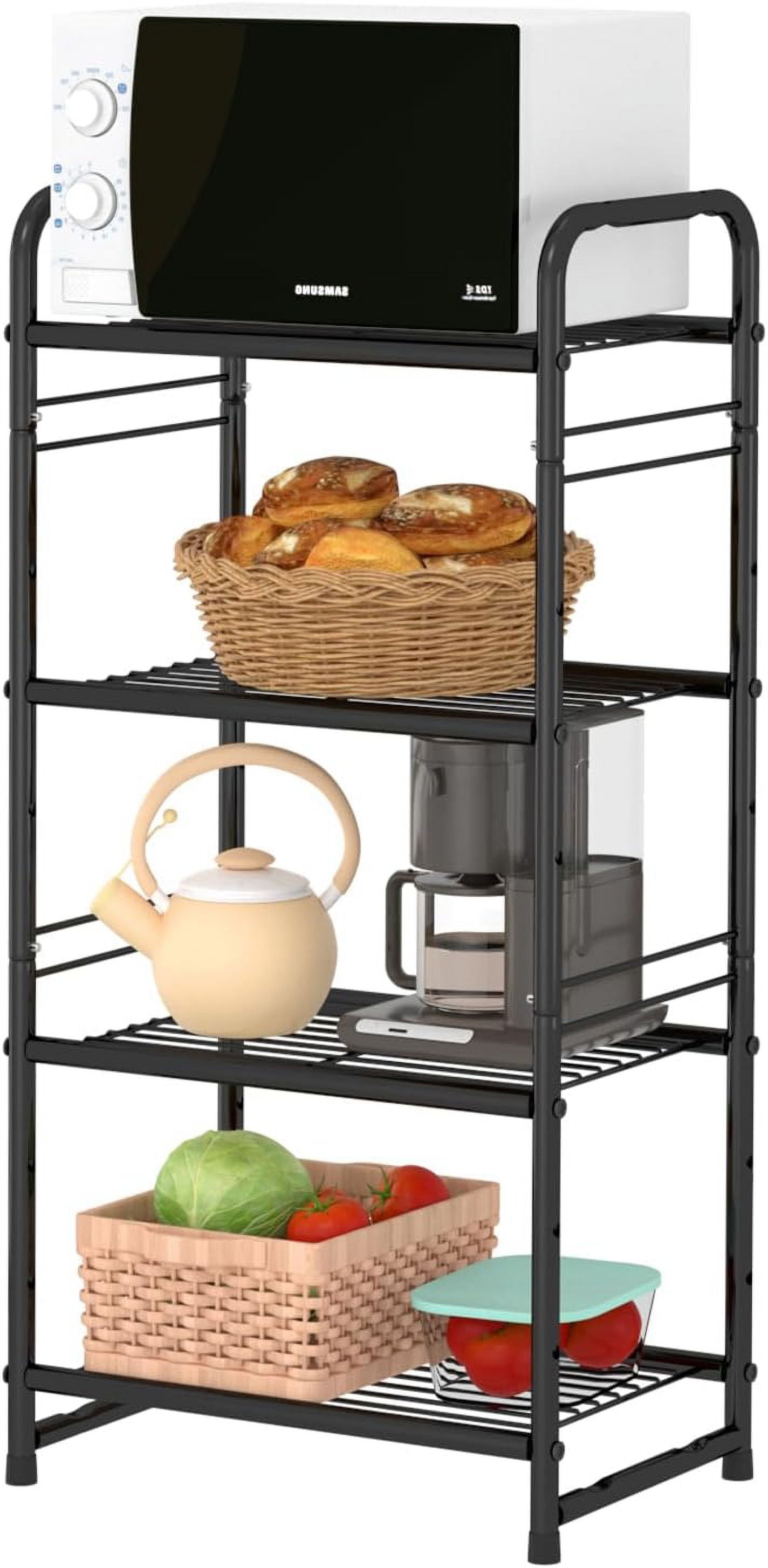 4-Tier Heavy Duty Wire Shelving Unit Storage Rack, Stackable Extendable ...