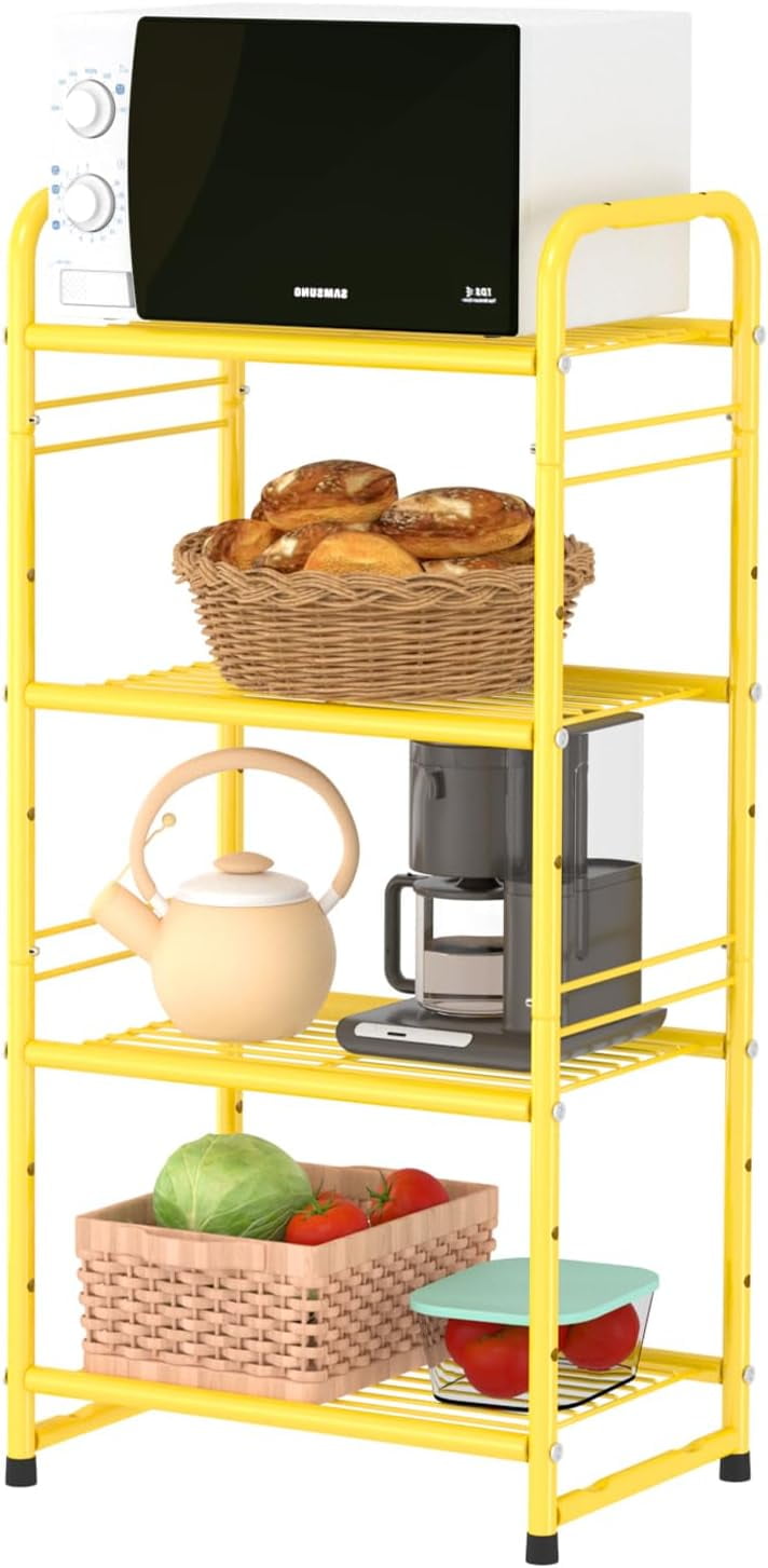 4-Tier Heavy Duty Wire Shelving Unit Storage Rack, Stackable Extendable ...