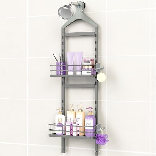 4 Tier Height-Adjustable Shower Caddy Hanging Anti-Swing-Over The ...