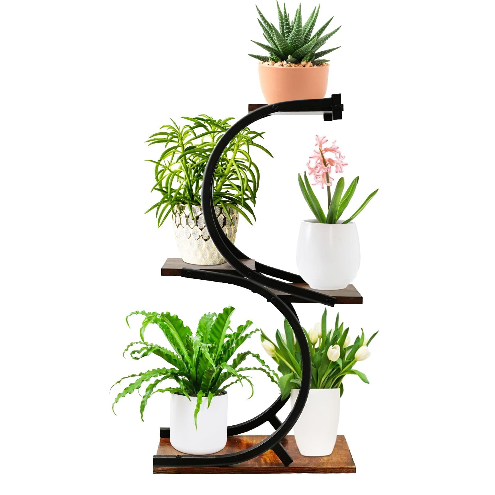 4 Tier Indoor Plant Stands, Outdoor Corner Multi Plant Stands, Flower ...