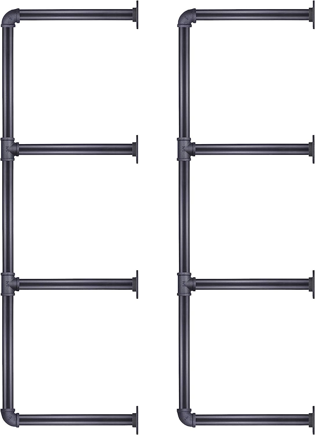 4 Tier Industrial Wall Mount Iron Pipe Shelf, Vintage Industrial Wall ...