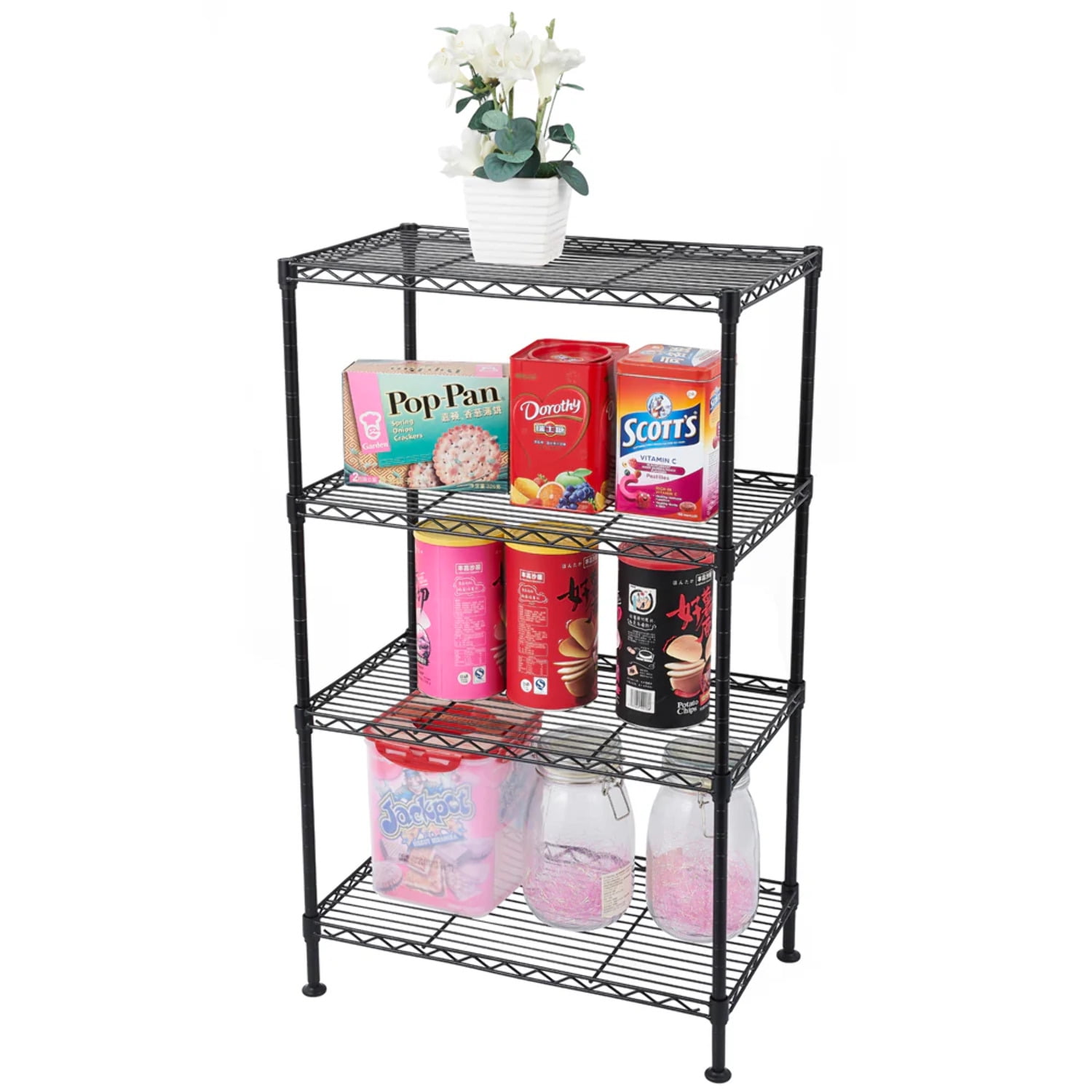 4-Tier Industrial Welded Wire Shelving - Walmart.com