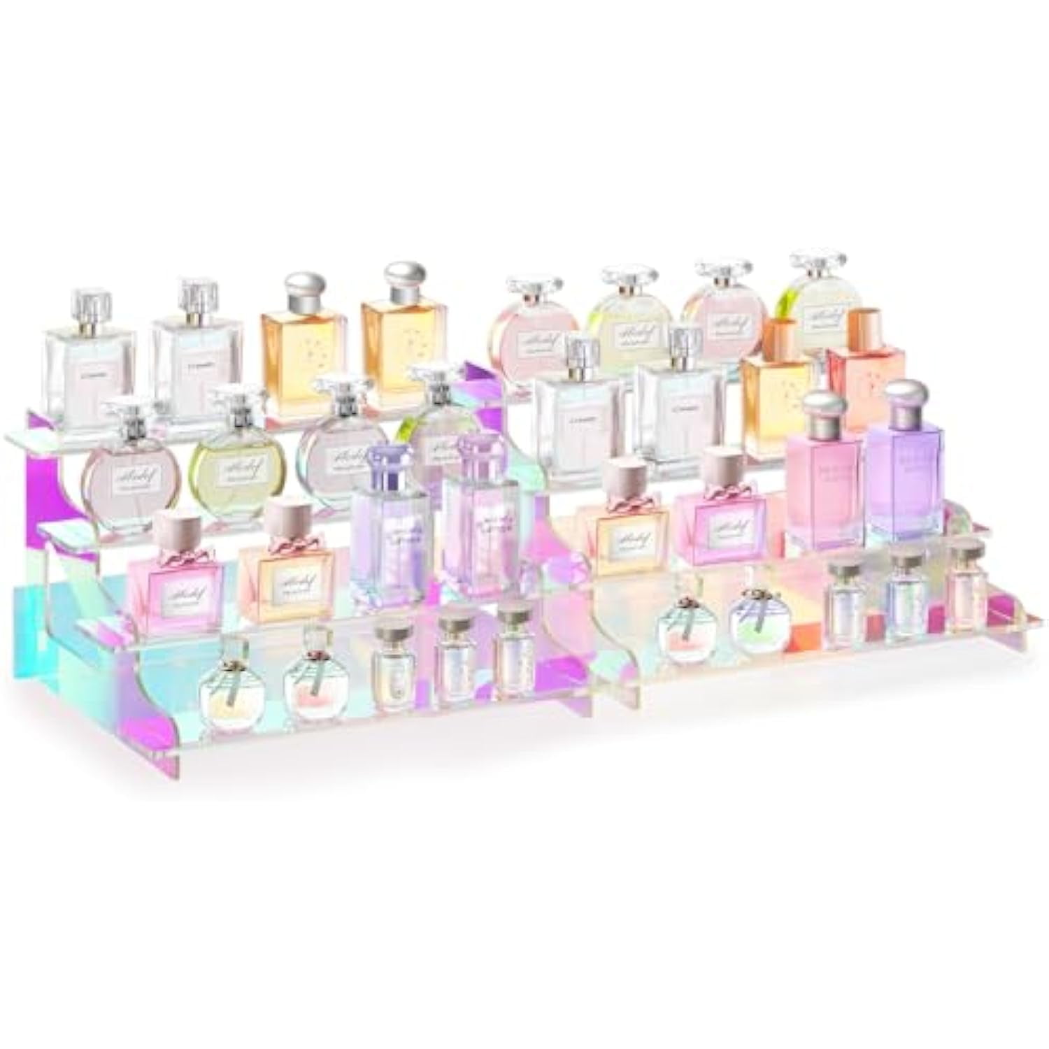 4 Tier Iridescent Display Risers Stand, Plastic Risers for Display ...