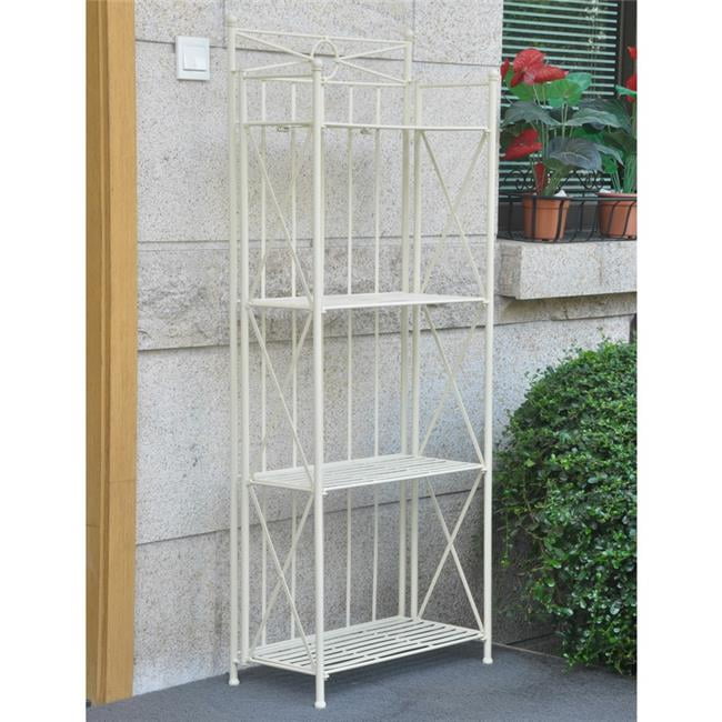 4-Tier Iron Folding Bakers Rack, White - 28 lbs - Walmart.com