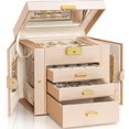 4-Tier Jewelry Box 3 Drawers Jewelry Storage Organizer for Women ...