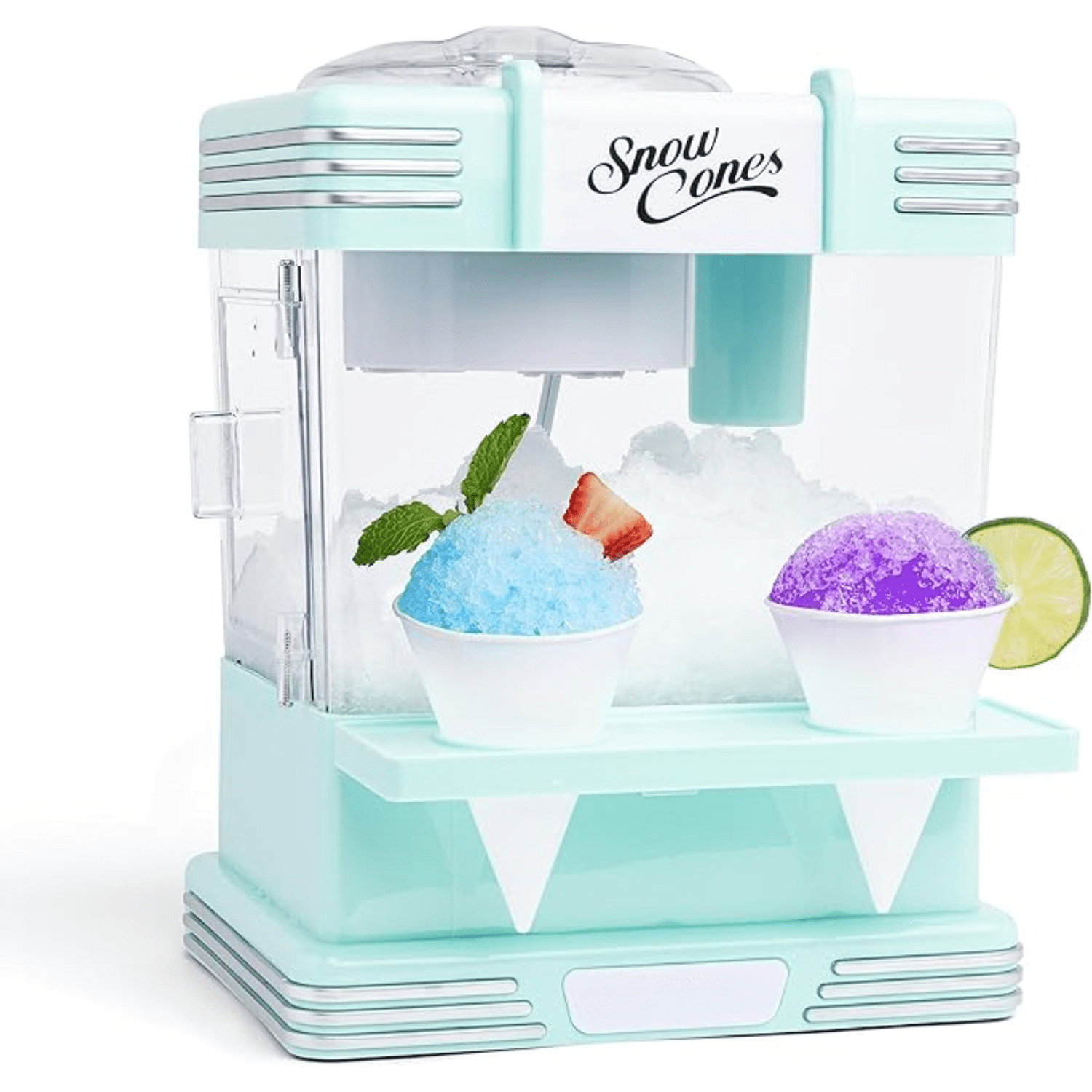 Snow Cone Shaved Ice Machine - Retro Table-Top Slushie Machine Makes 20 ...