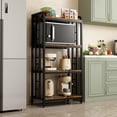 4-Tier Kitchen Baker's Rack with Rolling Wheels, Microwave Oven Cart ...