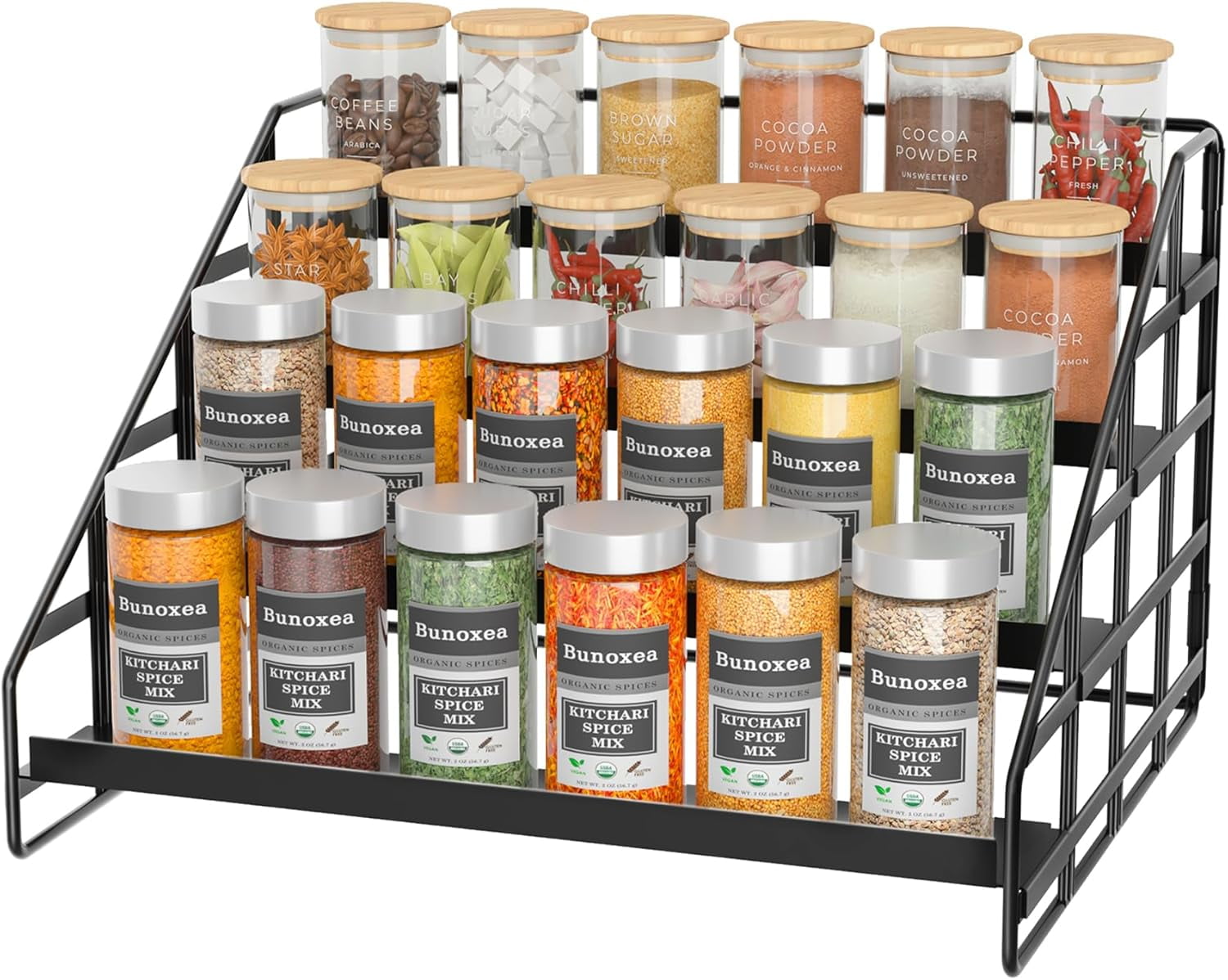 4 Tier Kitchen Cabinet Organizer Countertop Tier Depth Adjustable ...